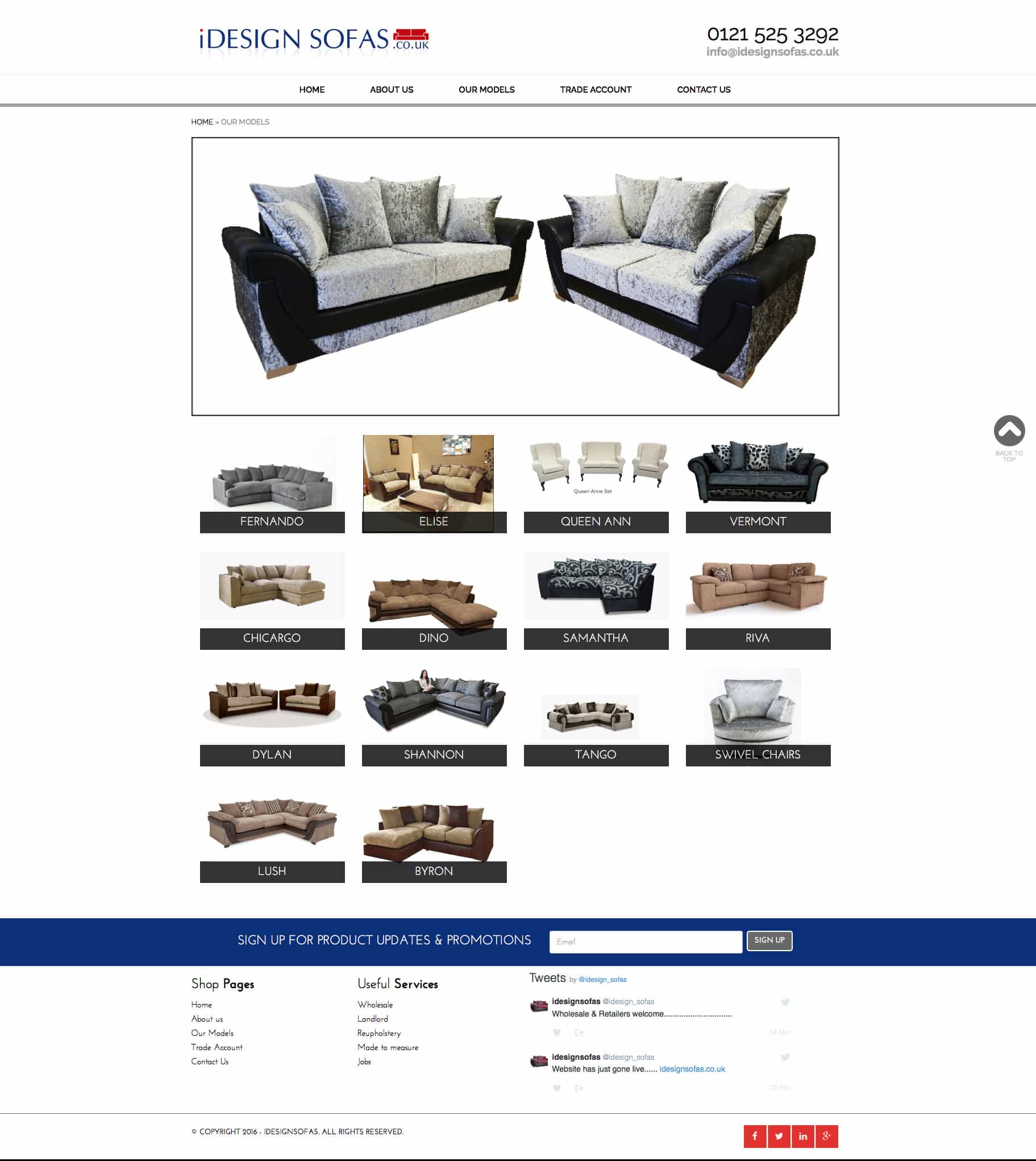 iDesign Sofas Website | eCommerce website designers